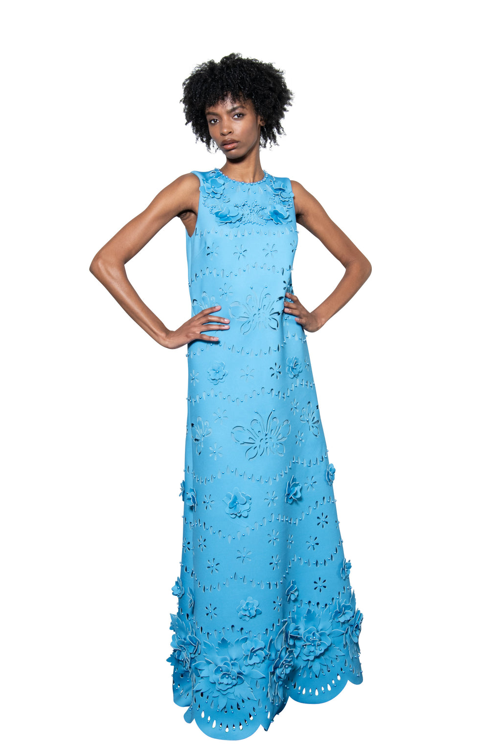 Badgley Mischka Laser Cut Flower Trapeze Gown – Très Chic